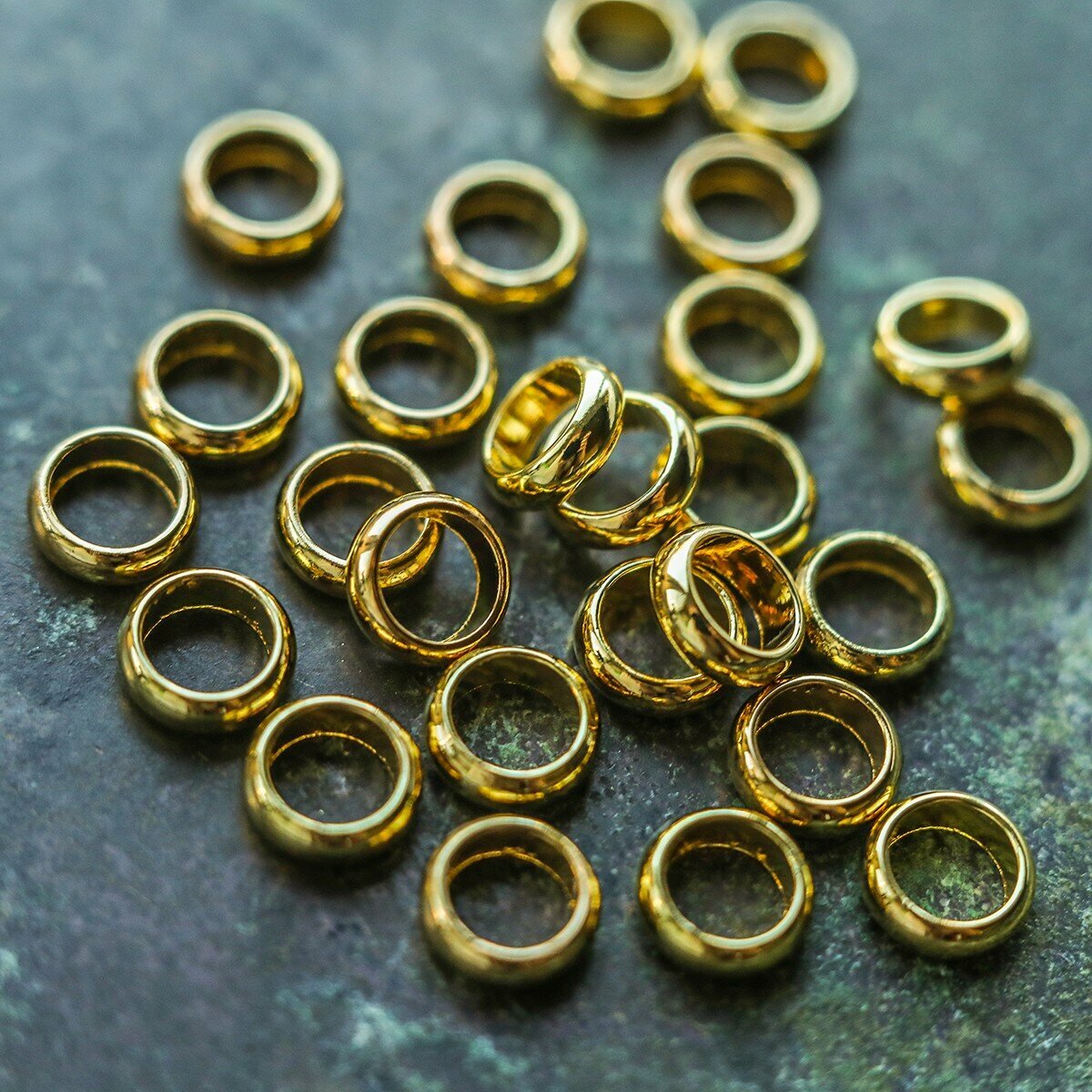 Разделитель для бусин (упак 8 г) / спейсер, цвет золото, 6x2x0.5 мм