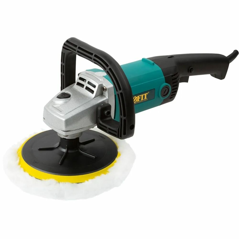 Машина полировальная для кузова FIT CP-1200 вес 2.8 кг, круг 180 мм, 1200 Вт, 600-3300 об/мин, рукоятка-скоба. Товар уцененный