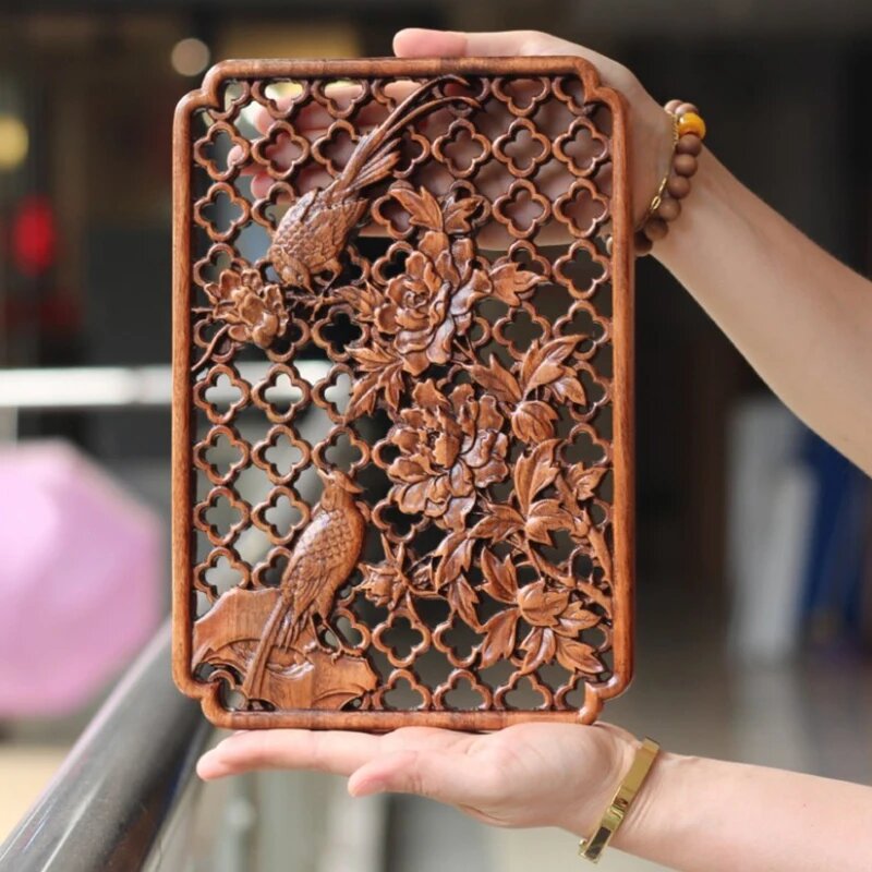 Настенные деревянные резные панно из камфоры B3-28x20cm