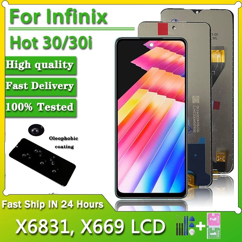 Новый ЖК-дисплей для Infinix Hot 30i Hot30i NFC X669 X669C X669D ЖК-дисплей с дигитайзером сенсорного экрана для infinix Hot 30 hot30 X6831 ЖК-дисплей Hot 30i NO Frame
