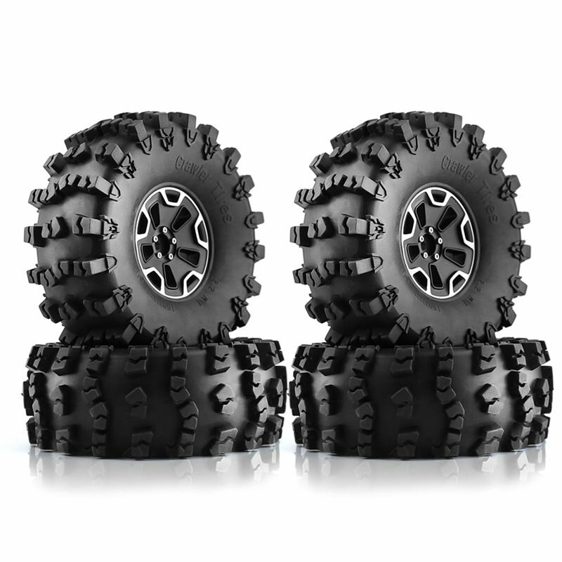 4 Шт. 150 Мм 2,2-Дюймовая Черная Шина Для 1/10 RC Crawler Car Axial SCX10 Wraith Capra TRX4
