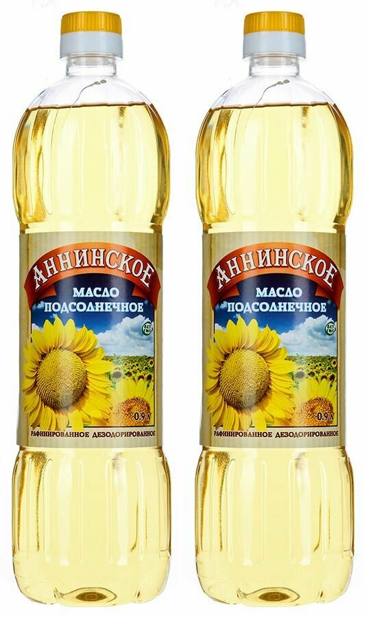 Аннинское Масло подсолнечное рафинированное 900мл, 2 уп.