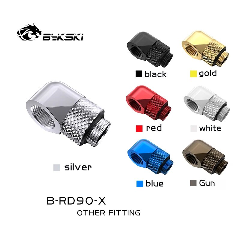 Bykski B-RD90-X, фитинг G1/4" 90°, Gold