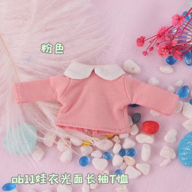 Аксессуары для кукол ob11, толстовка, рубашка с длинным рукавом, футболка Розовый, C