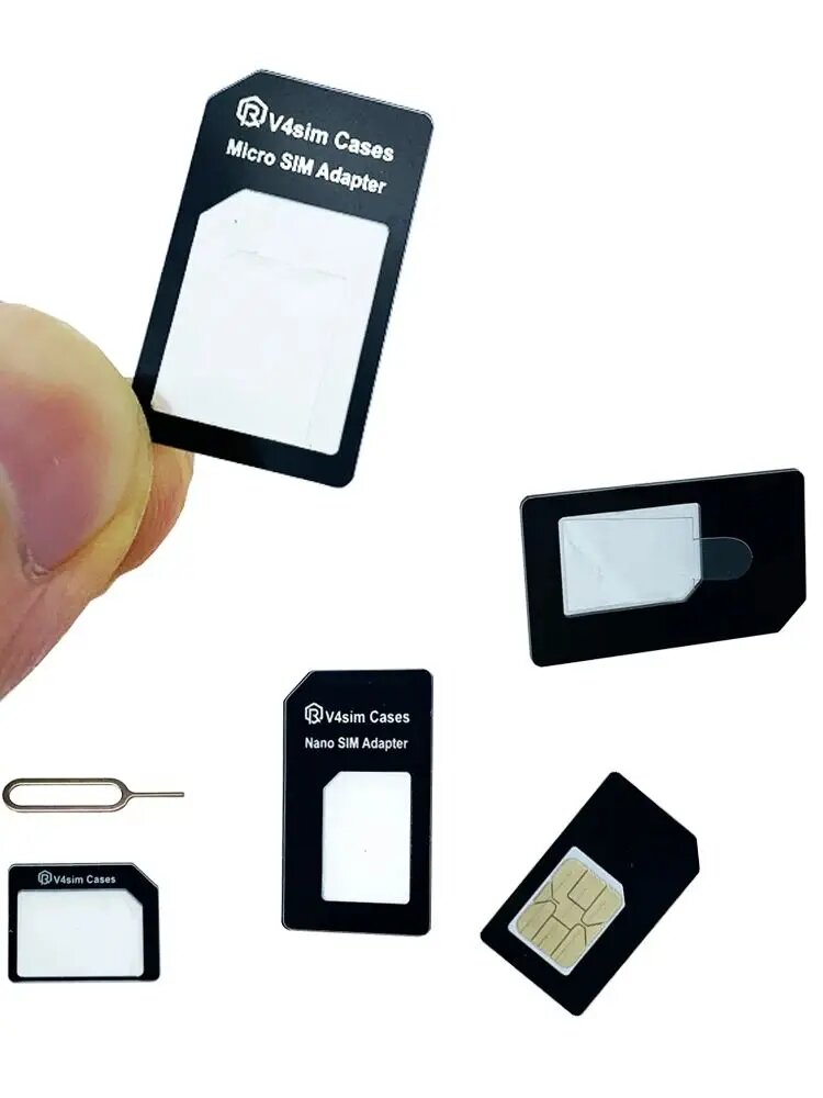 4 в 1, адаптер Nano SIM-карты черный