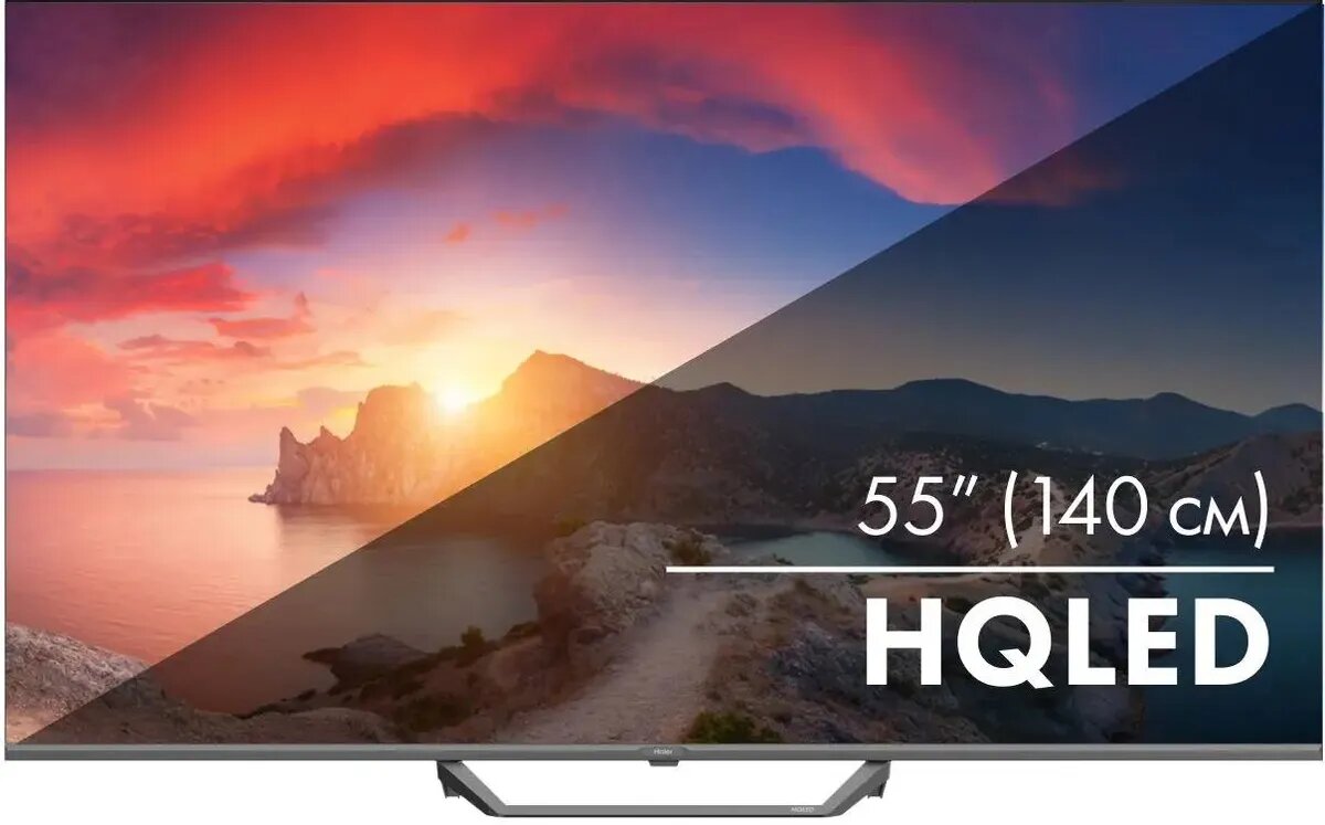 DH1VMND02RU / 55" Телевизор HAIER Smart TV S2 Pro, QLED, 4K Ultra HD, черный, смарт ТВ, Android TV