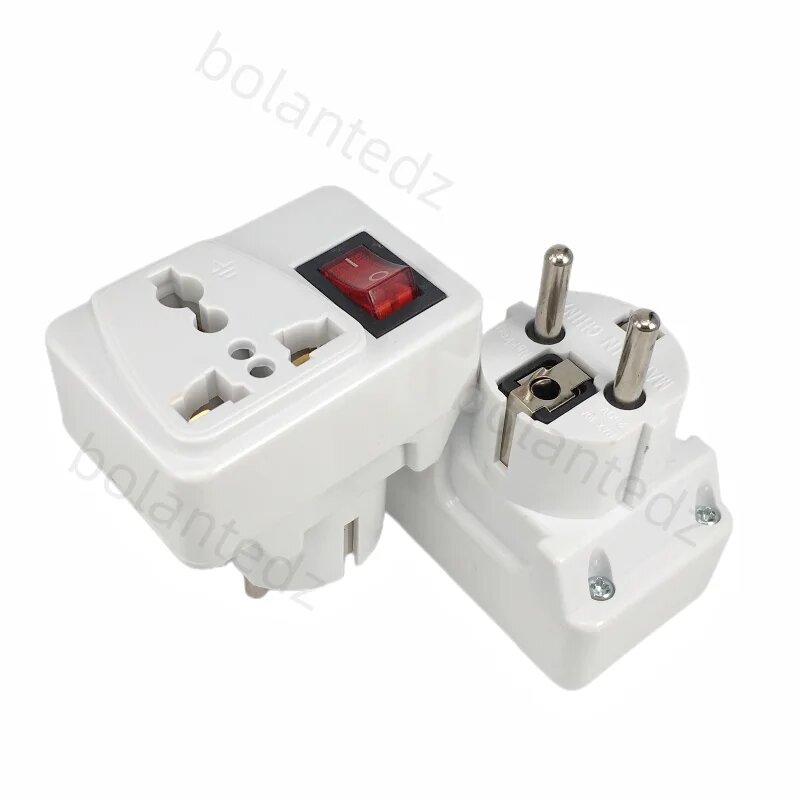 Универсальная электрическая вилка с переключателем ВКЛ./Выкл, зарядное устройство для путешествий, адаптер питания с розеткой европейского стандарта GDeals