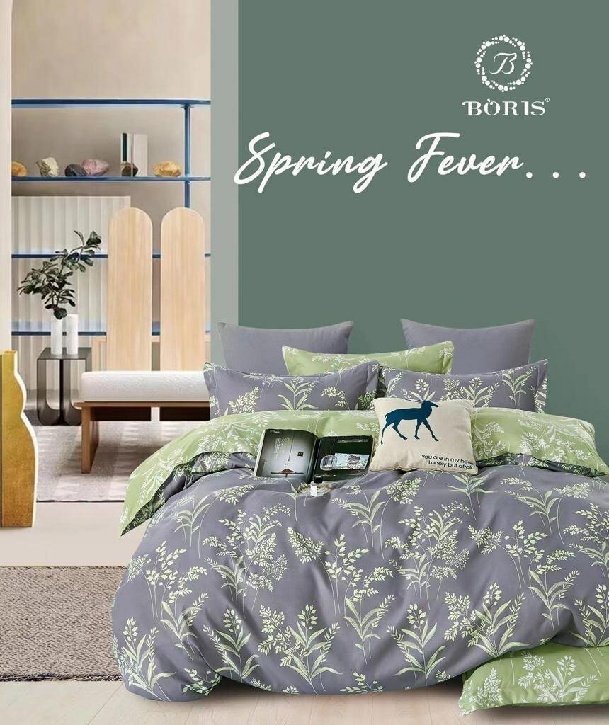 Постельное белье Семейное Boris Dense , 2 пододеяльника, комплект из 7 предметов, мягкое как бархат