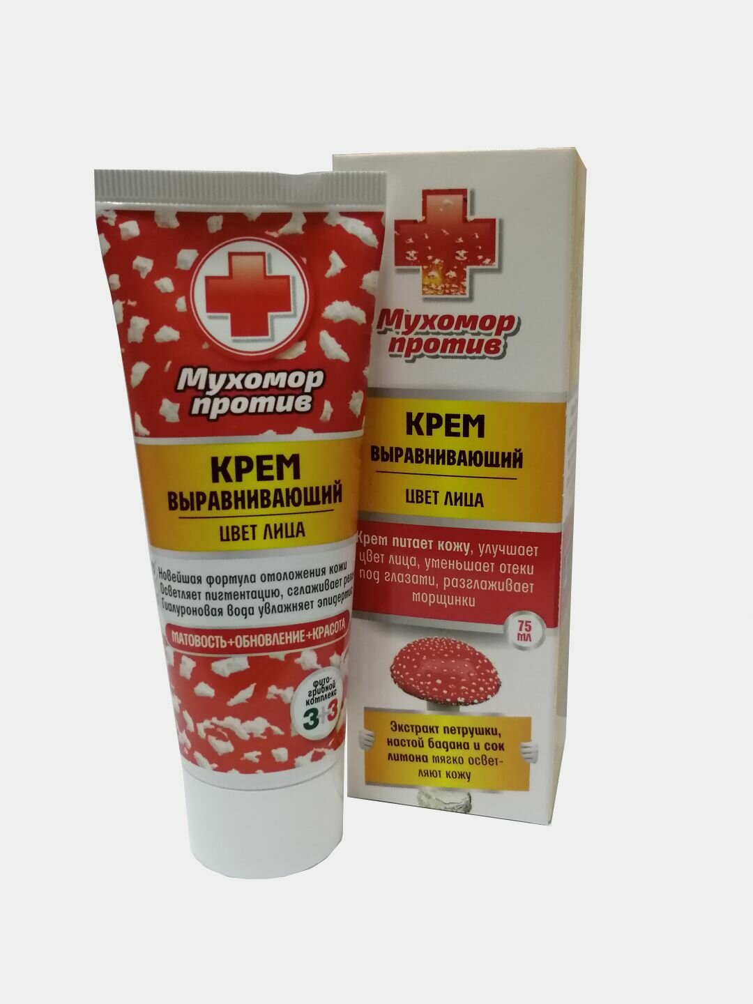 Мухомор против Крем выравнивающий цвет лица, туба 75 мл Венец Сибири