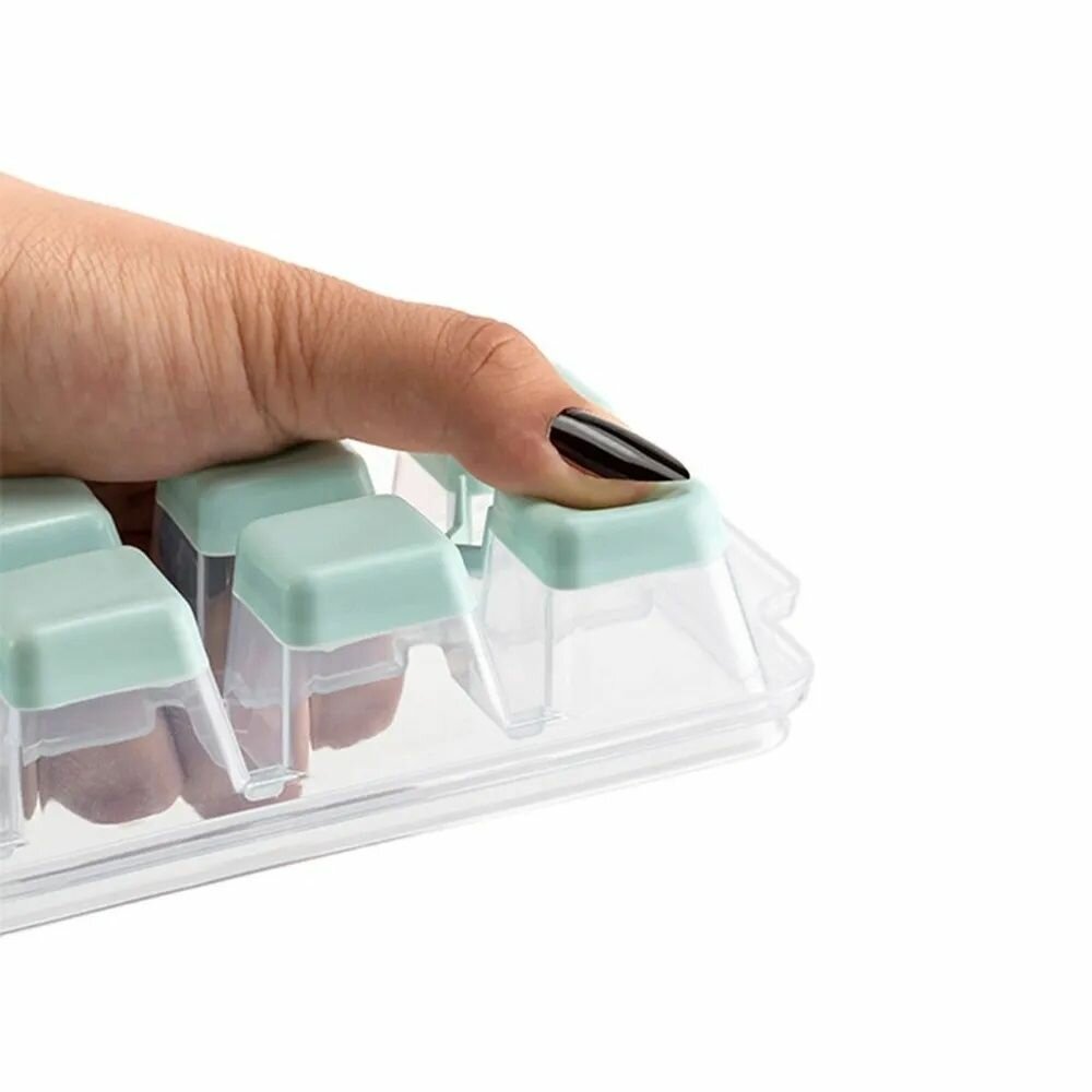 Форма для льда Dunya Plastik пластмассовая, 25х9х4см, с крышкой и силиконовым дном