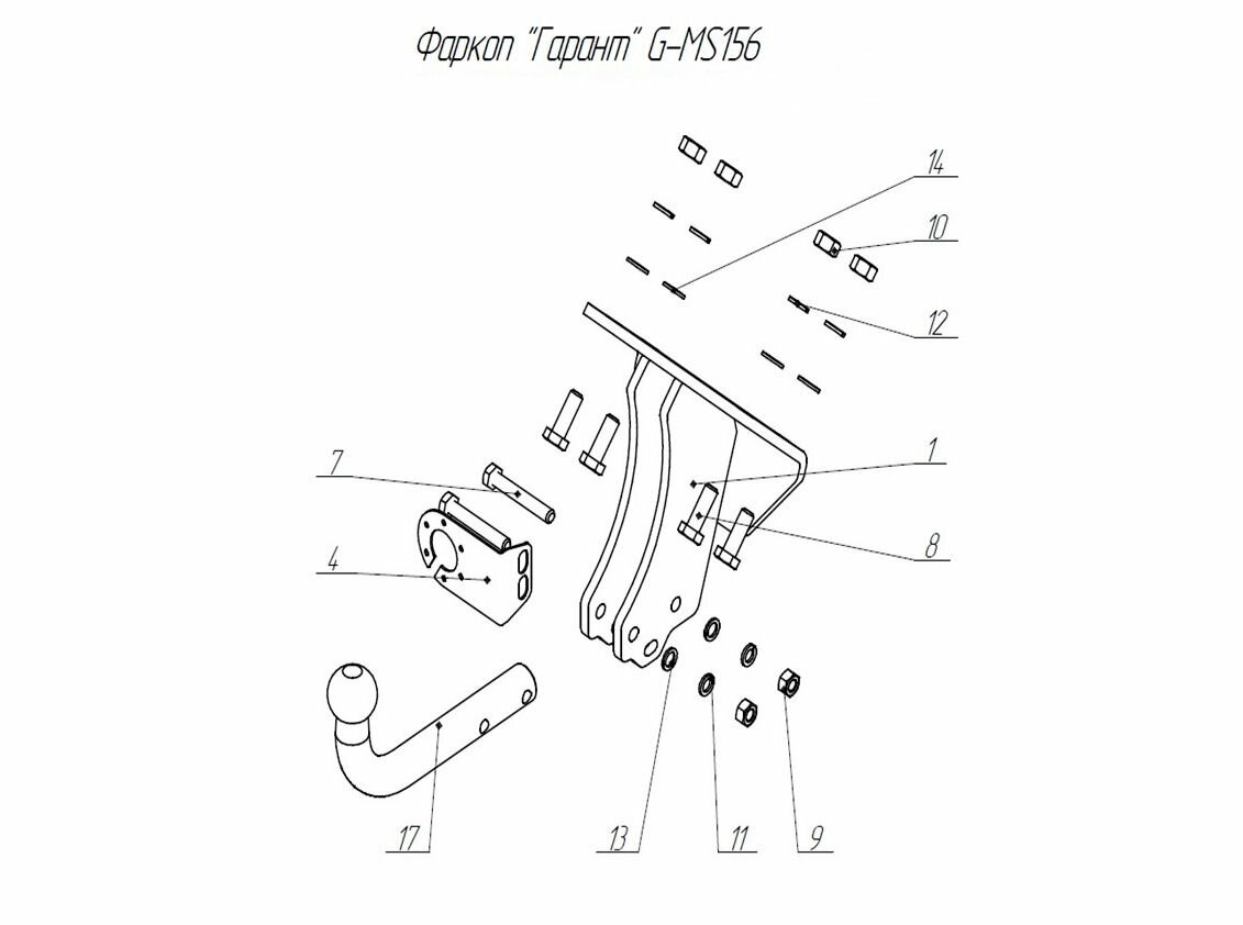 Фаркоп на Mersedes G-Class (W464) 2019- н. в. GARANT G-MS156