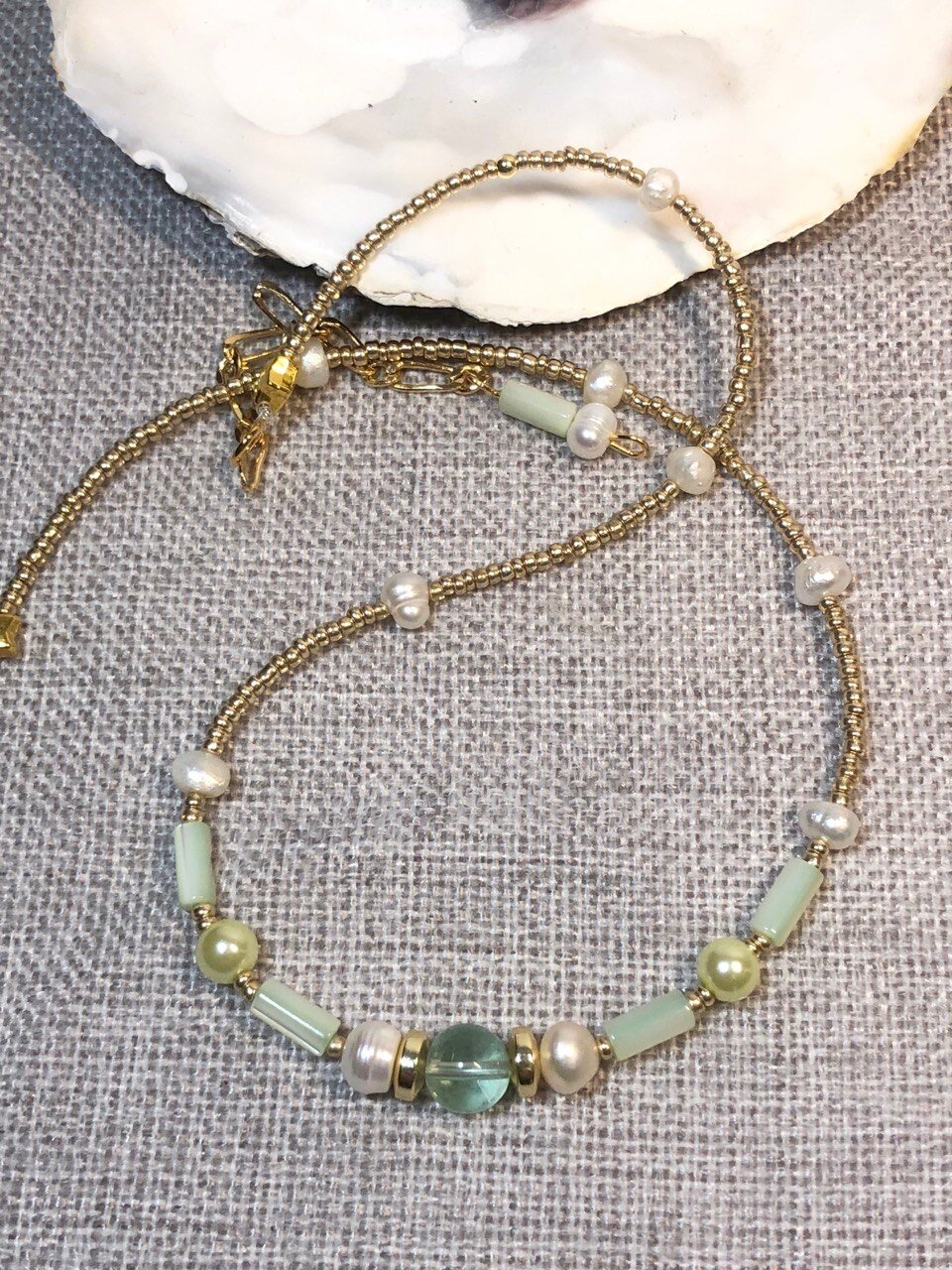 Колье, флюорит