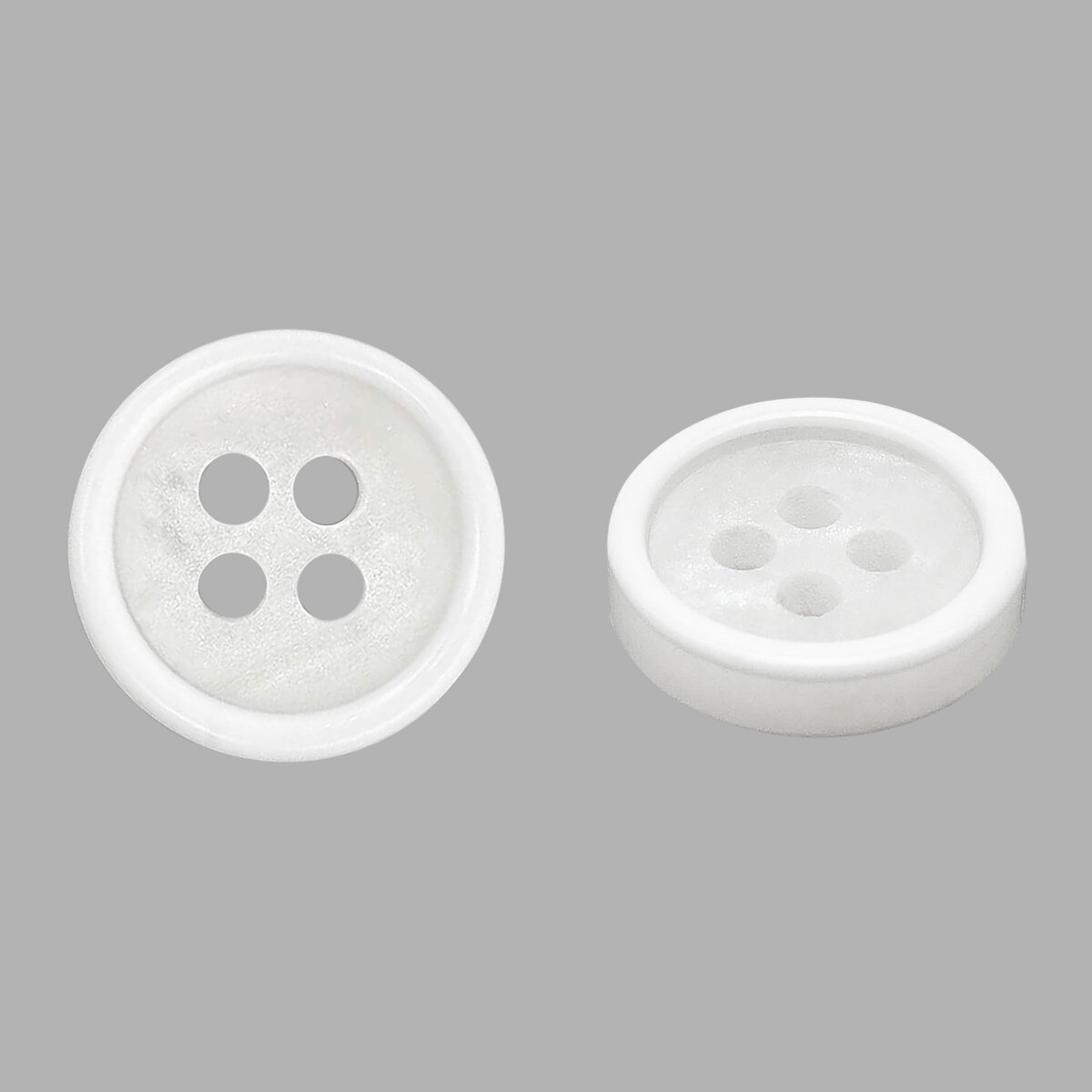 Пуговицы для рубашек и блузок 18L (11мм), 4 прокола, пластиковые (Wht-01 белый), 72 шт