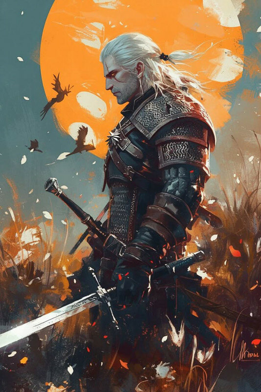 Алмазная мозаика "The Witcher" 40*50см, без рамы. Отлично подходит для дома, украшения, подарков, Рождества.