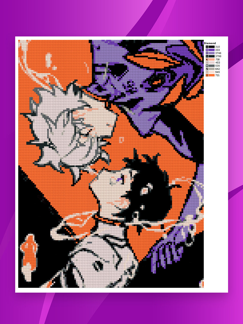 Алмазная мозаика без подрамника - вышивка Евангелион 2 30 х 40 см