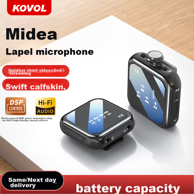 KOVOL Wireless Lavalier Microphone for Live Streaming, Recording, Outdoor Short Video, TikTok, Vlog, Mobile Phone-Specific Noise-Cancelling Portable Wireless Microphone