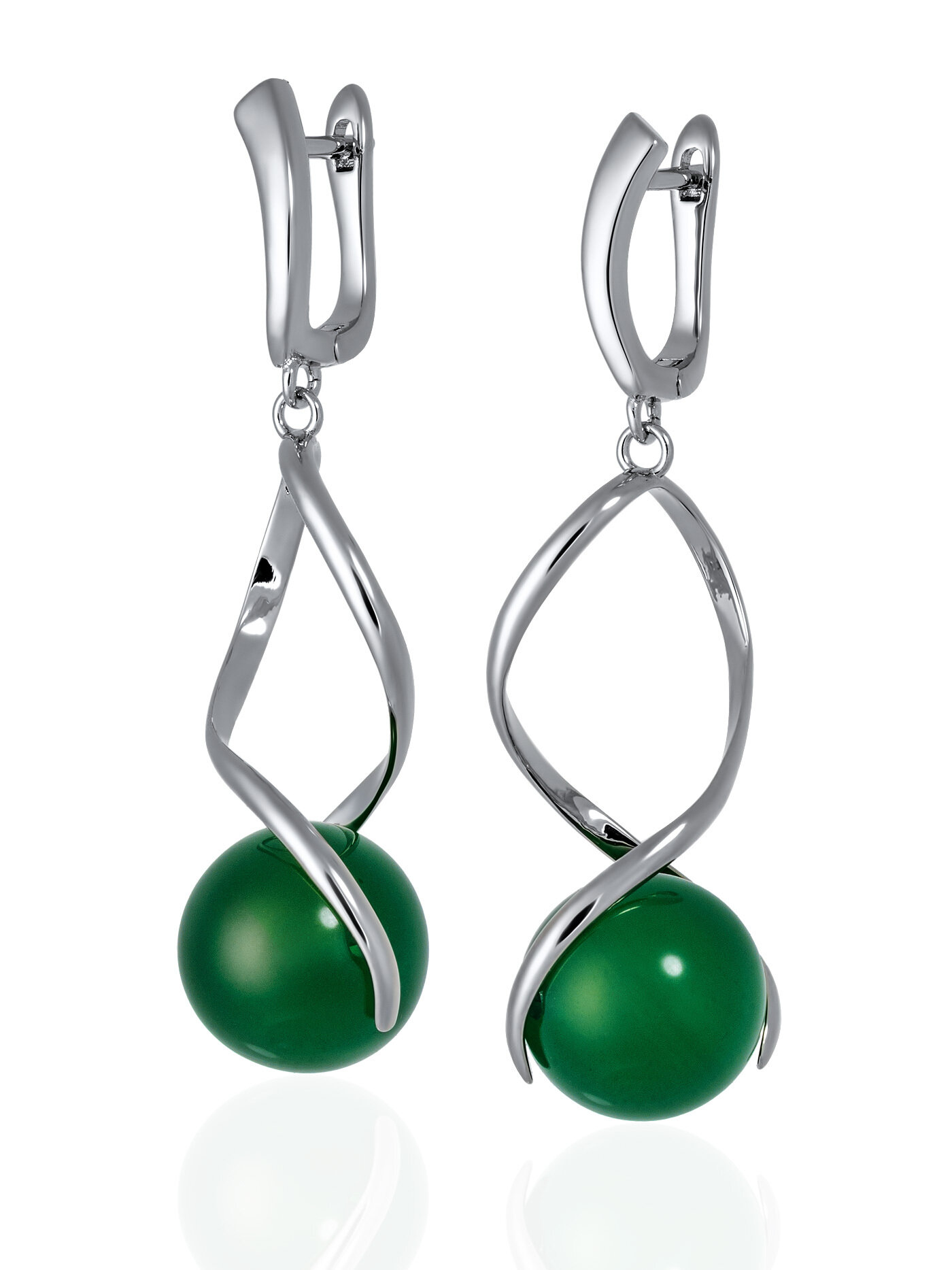 Серьги с подвесками, агат