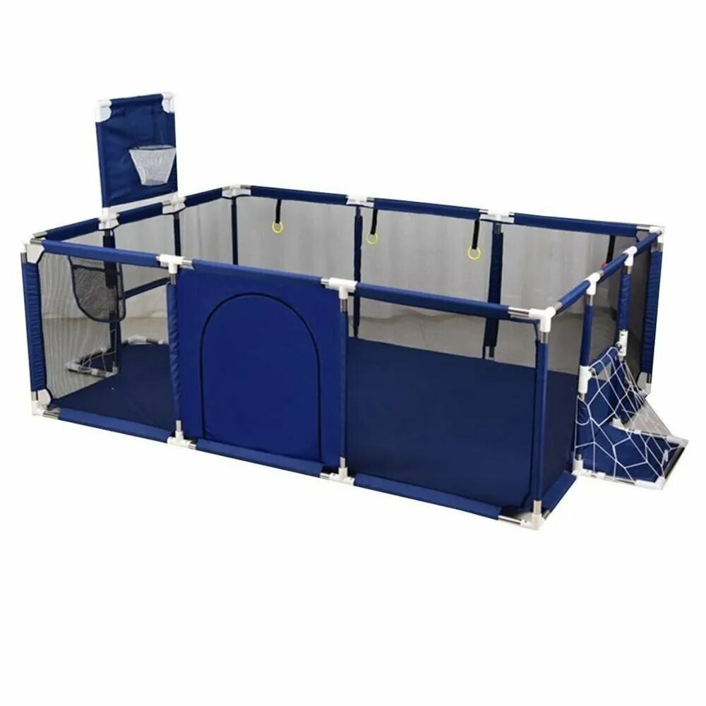 Манеж детский большой синий / усиленная версия / 235*120*107 см