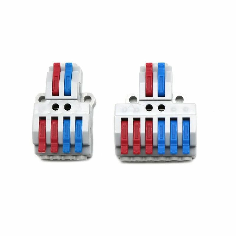 SPL-42/62 2 входа 4/6 выходов Мини-быстрый быстроразъемный проводной соединитель Универсальный соединительный кабельный разъем Клеммная колодка для проводника Светодиодная лампа