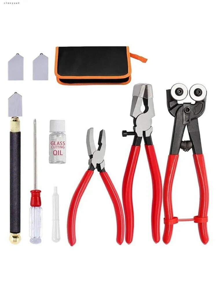 Обширный-Набор Инструментов Для Резки Стекла, Набор Кусачек Стеклянной Плитки На Колесах