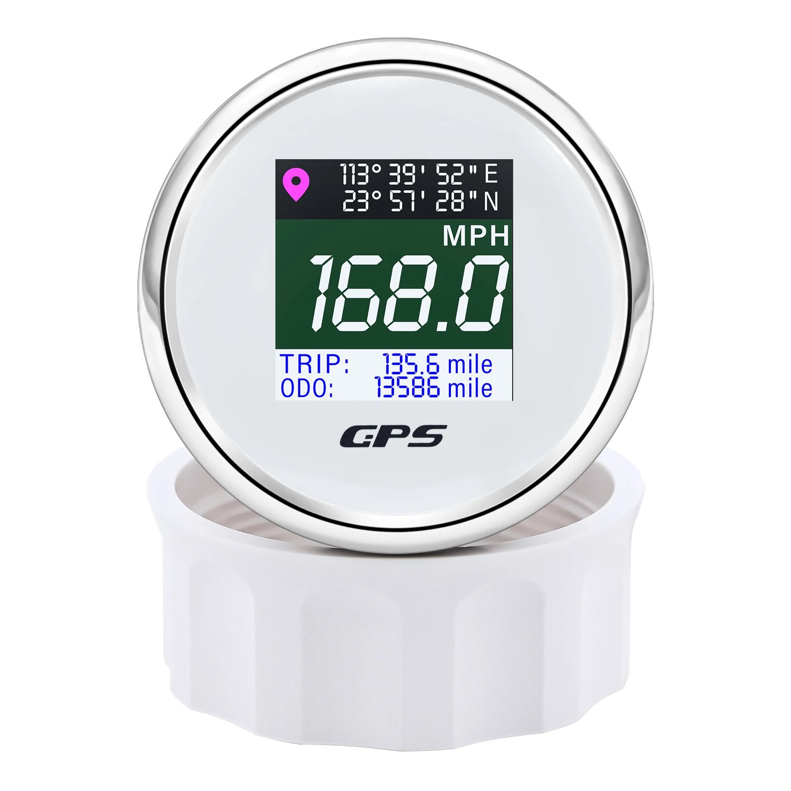 Водонепроницаемый 52 мм GPS-спидометр с GPS-антенной, цифровой TFT-экран, ЖК-дисплей, одометр скорости для лодки, автомобиля, двигателя WS