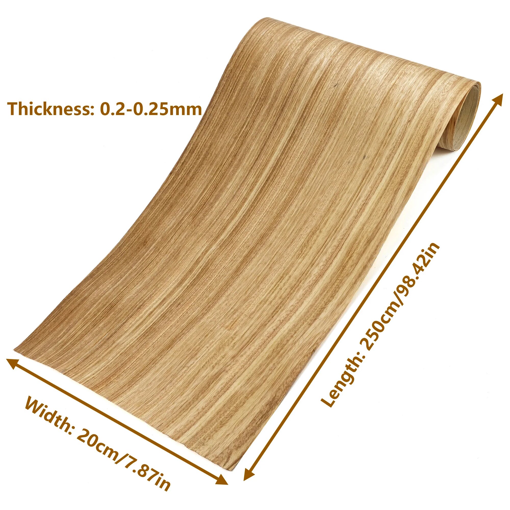 Деревянный шпон Зебрано 21х250 см 1pc