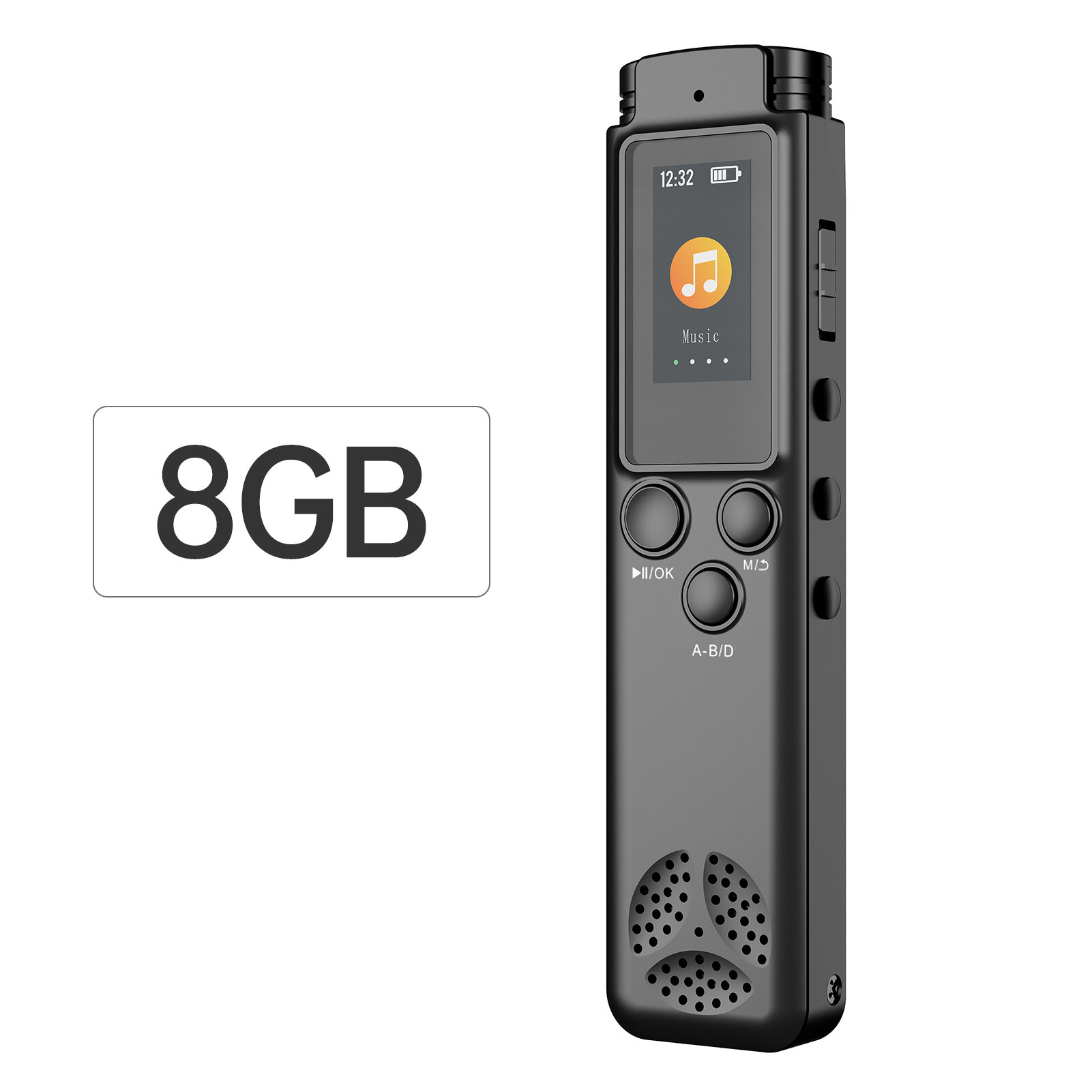 Цифровой диктофон на 8 ГБ с голосовым управлением, шумоподавлением и воспроизведением, MP3-плеером, 30-часовой записью файлов, поддержкой устройств, паролем для лекций, собраний, занятий, интервью