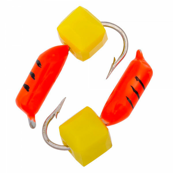 Мормышка вольфрамовая Condor "Столбик с "Сырным" кубиком" (Красный), 2 мм 015487