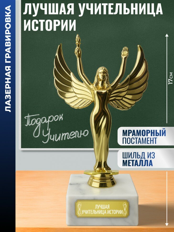 Статуэтка награда Жен. "Лучшая учительница истории" (17 см)