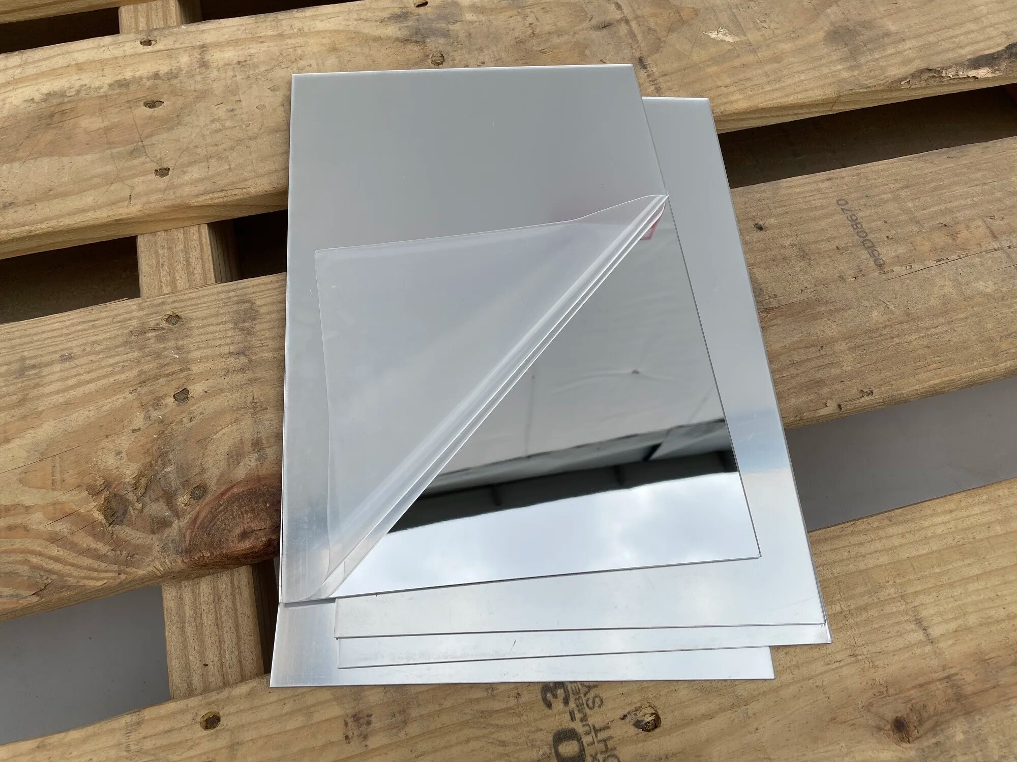 Серебряное самоклеящееся акриловое зеркало 200x300 мм, 3Pieces Per Pack, Белый