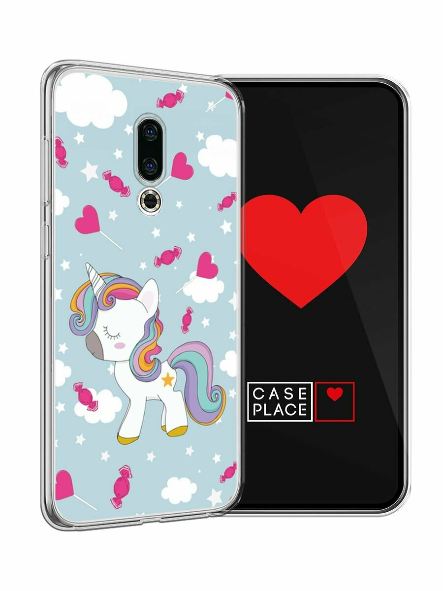Чехол на Meizu 16th / Мейзу 16th с принтом "Сладкий единорожек" — фото 1