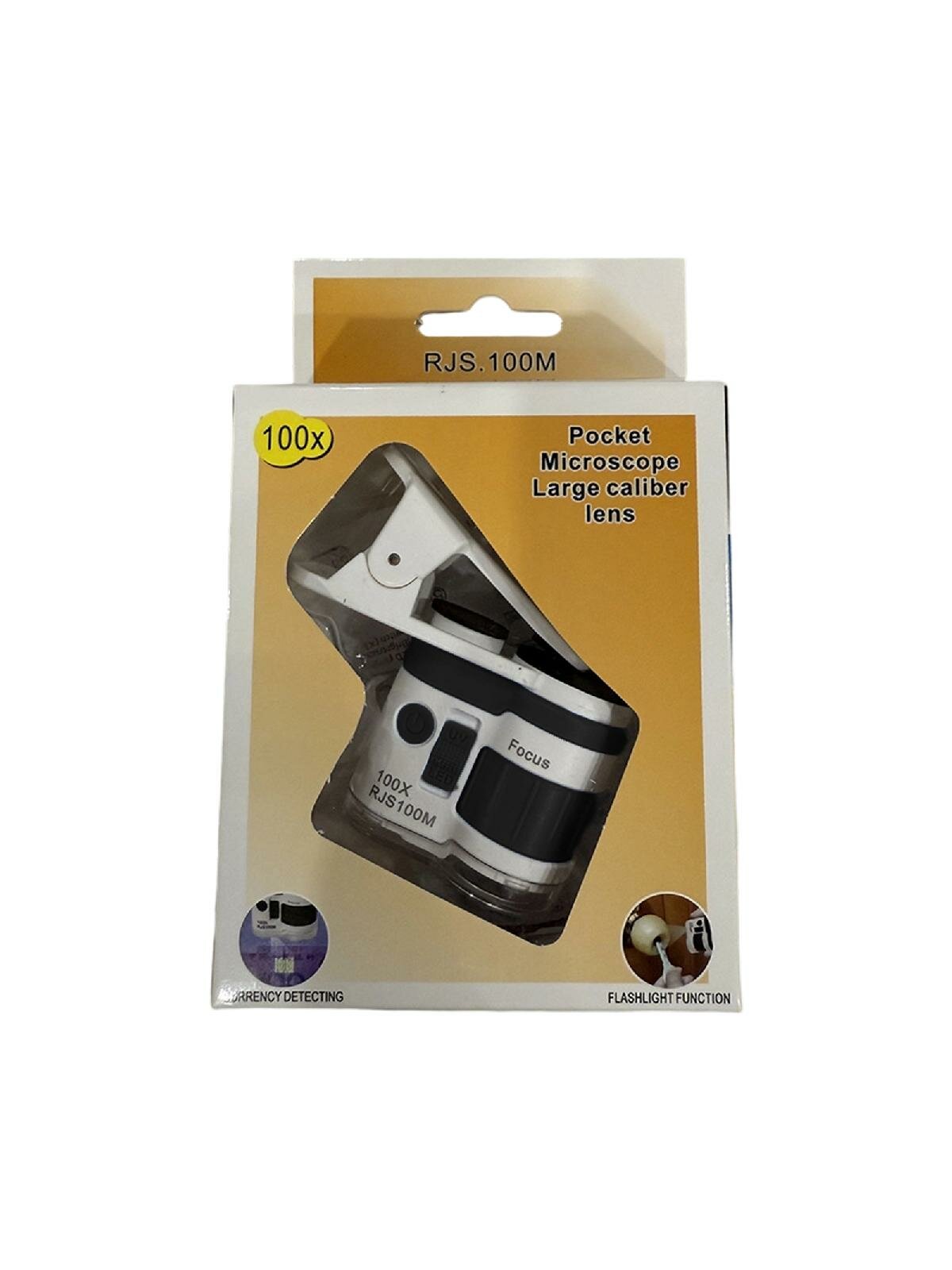 Принадлежности для инструментов, Карманный держатель для мобильного телефона, портативный детский научный мини-микроскоп с увеличительным стеклом-черный-100-кратный