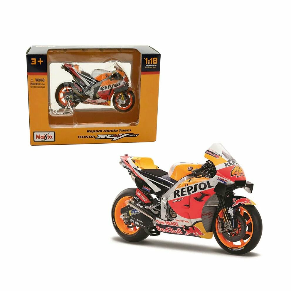 Коллекционный мотоцикл Maisto 1:18 Respol HONDA MotoGP #44 2021