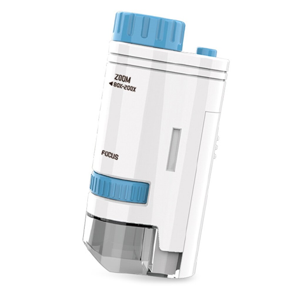 Портативный микроскоп 2 в 1 с подставкой для настольного карманного микроскопа 200X Мини-микроскоп со светодиодной подсветкой для детей и студентов