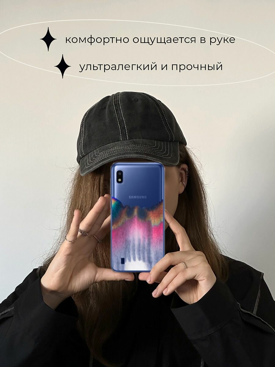 Чехол на Samsung Galaxy A10 / Самсунг Галакси А10 с принтом Акварельная абстракция, прозрачный — фото 1