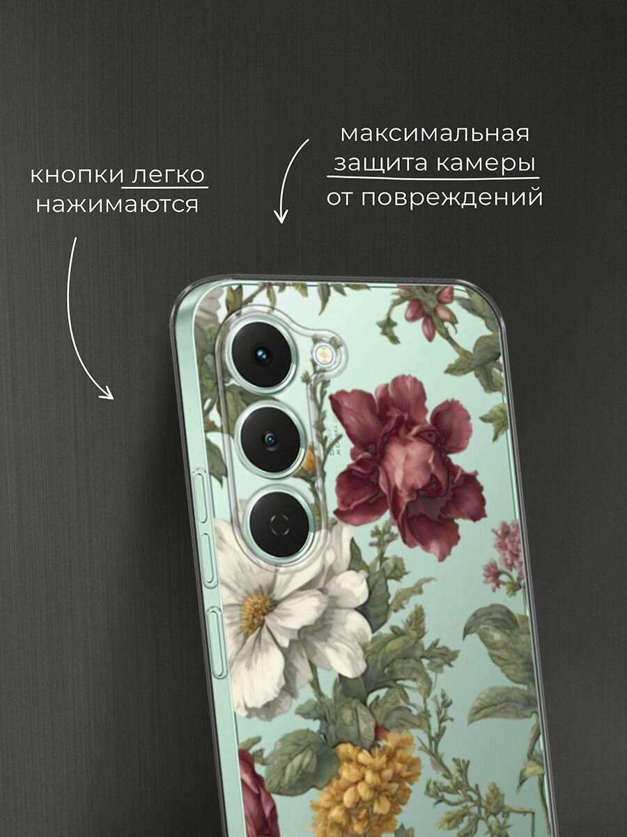 Чехол на Tecno Spark 40 Pro / Текно Спарк 40 Про с принтом Акварельные цветы 2 — фото 1