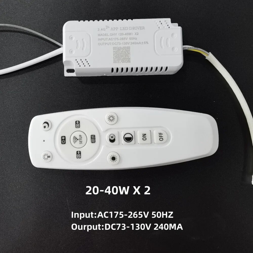 Dimming Lighting Transformer AC220V 2.4G Intelligent APP LED Driver RF Remote Control 20-40W 36-50W 40-60W 60-80W X2 X4 240mA