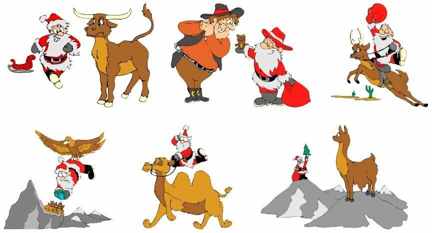 Наклейки стикеры Работа Санты Клауса