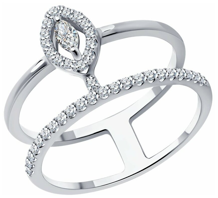 Кольцо, белое золото, 585 проба, бриллиант