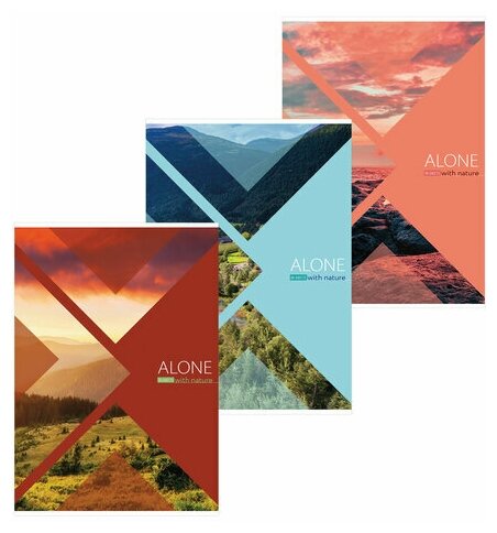 Тетрадь А4, 96 л, BRAUBERG, скоба, линия, обложка картон, "Природа", 404067