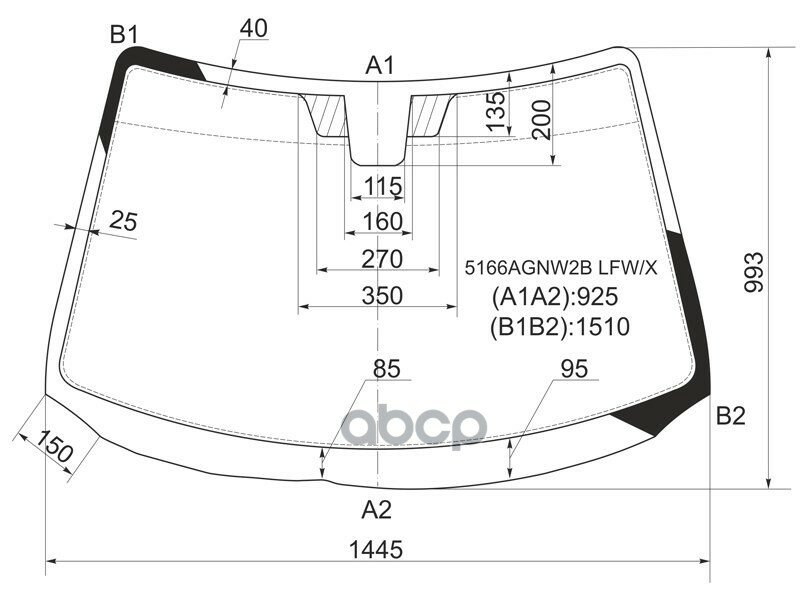 Стекло лобовое Mazda 3 06-09 XYG арт. 5166AGNW2B LFW/X