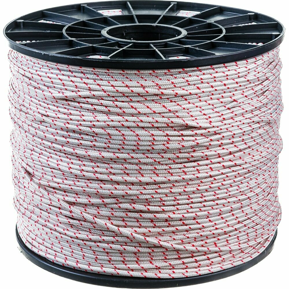 Полиамидная капроновая веревка, 16-прядная, катушка, 4мм х 500м Эбис 70838