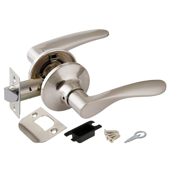 Ручка дверная защелка DK620 SN-PS (6020 SN-P) без фиксатора цвет матовый никель
