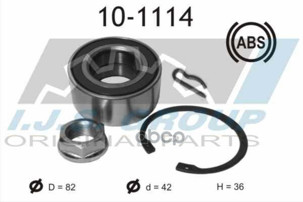 Комплект ступичного подшипника CITROEN C5 01-, FIAT ULYSSE 02-, PEUGEOT 307 00- IJS арт. 101114