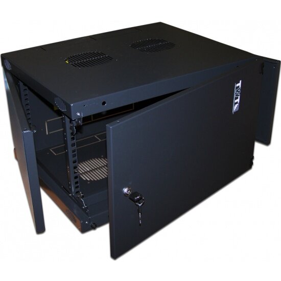 Шкаф настенный Lanmaster Next TWT-CBWNM-9U-6x6-BK, 9U, 550x600, металлическая дверь, черный, 1 часть