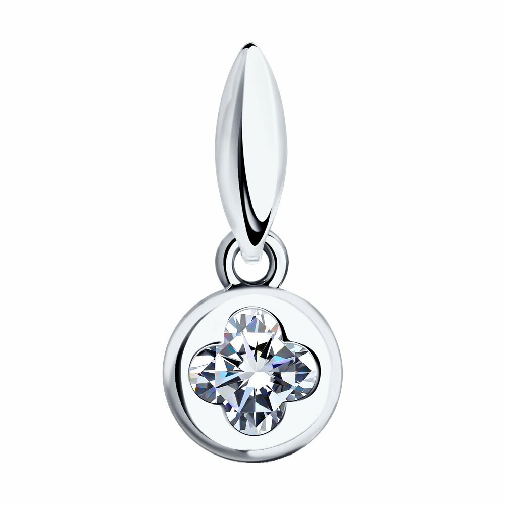 Подвеска, серебро, 925 проба, родирование, фианит