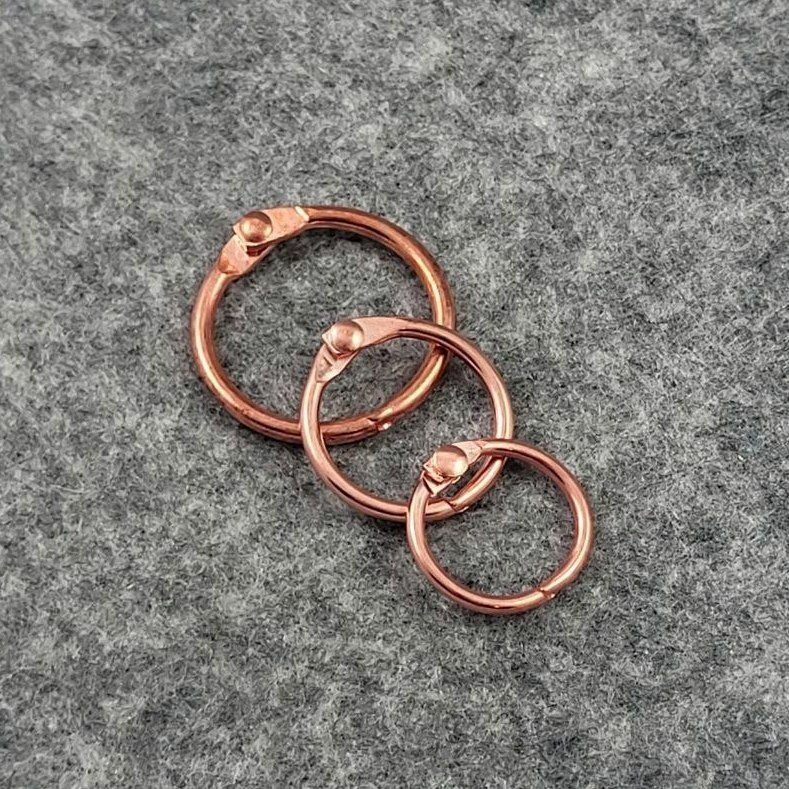 Кольцо разъемное металлическое 25 мм медь (10 шт)