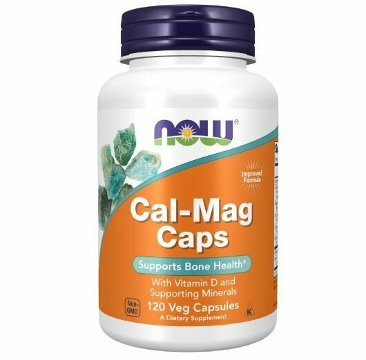 NOW Калий-Магний 120 капс 450мг (CAL-MAG 120 CAPS) для здоровья мышц и костей