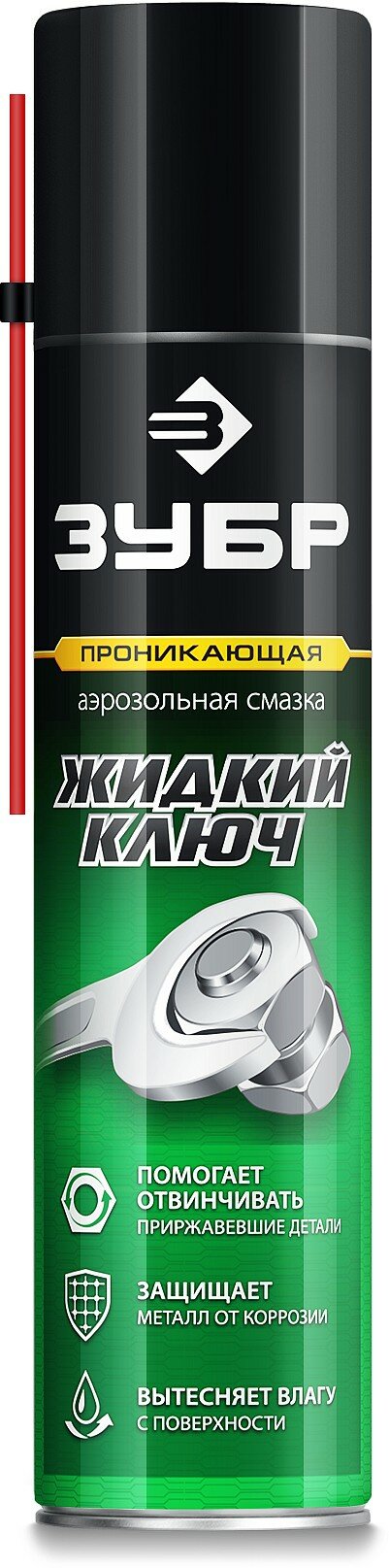 Аэрозольная смазка ЗУБР Жидкий ключ 400мл 41446