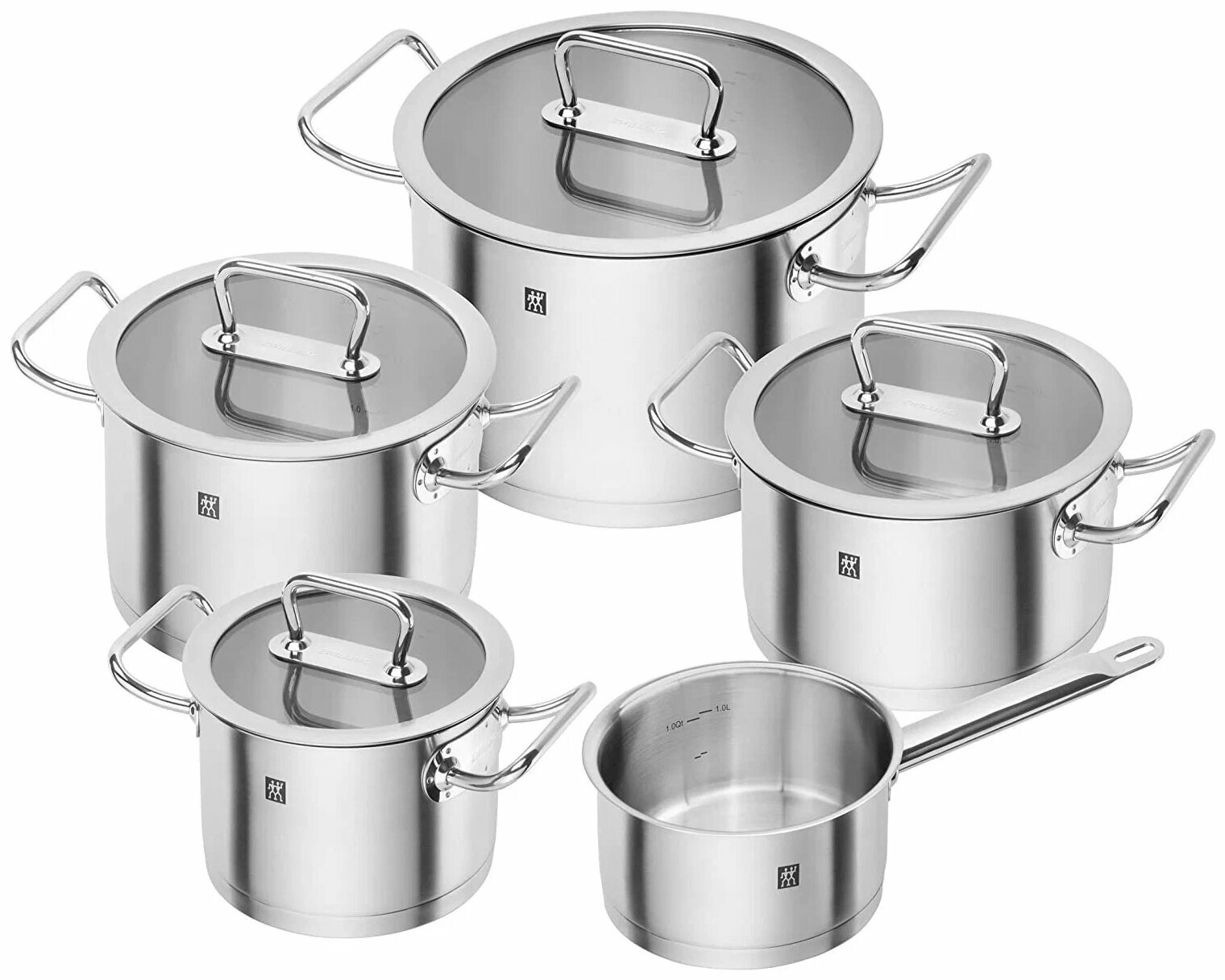 Набор кастрюль из нержавеющей стали, 5 предметов, Zwilling Pro, 65120-005-0